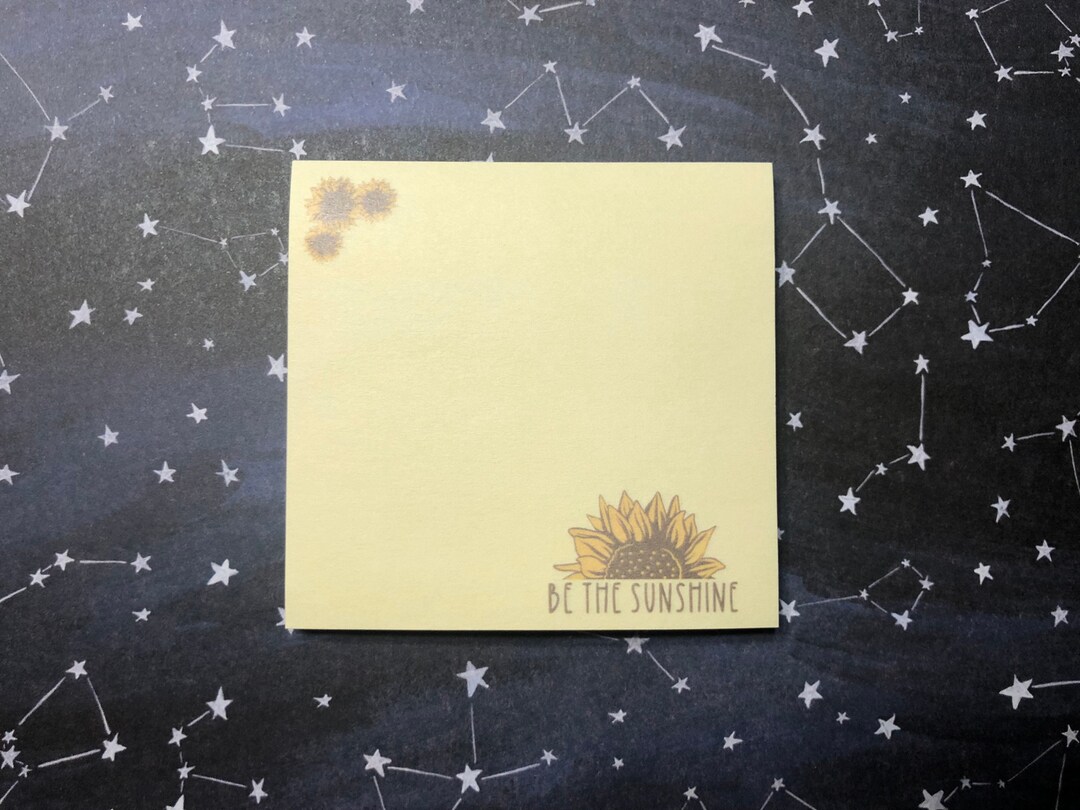 Sunflower Sticky Notes, Cute Sunflower Sunshine Design, Stationery for ...