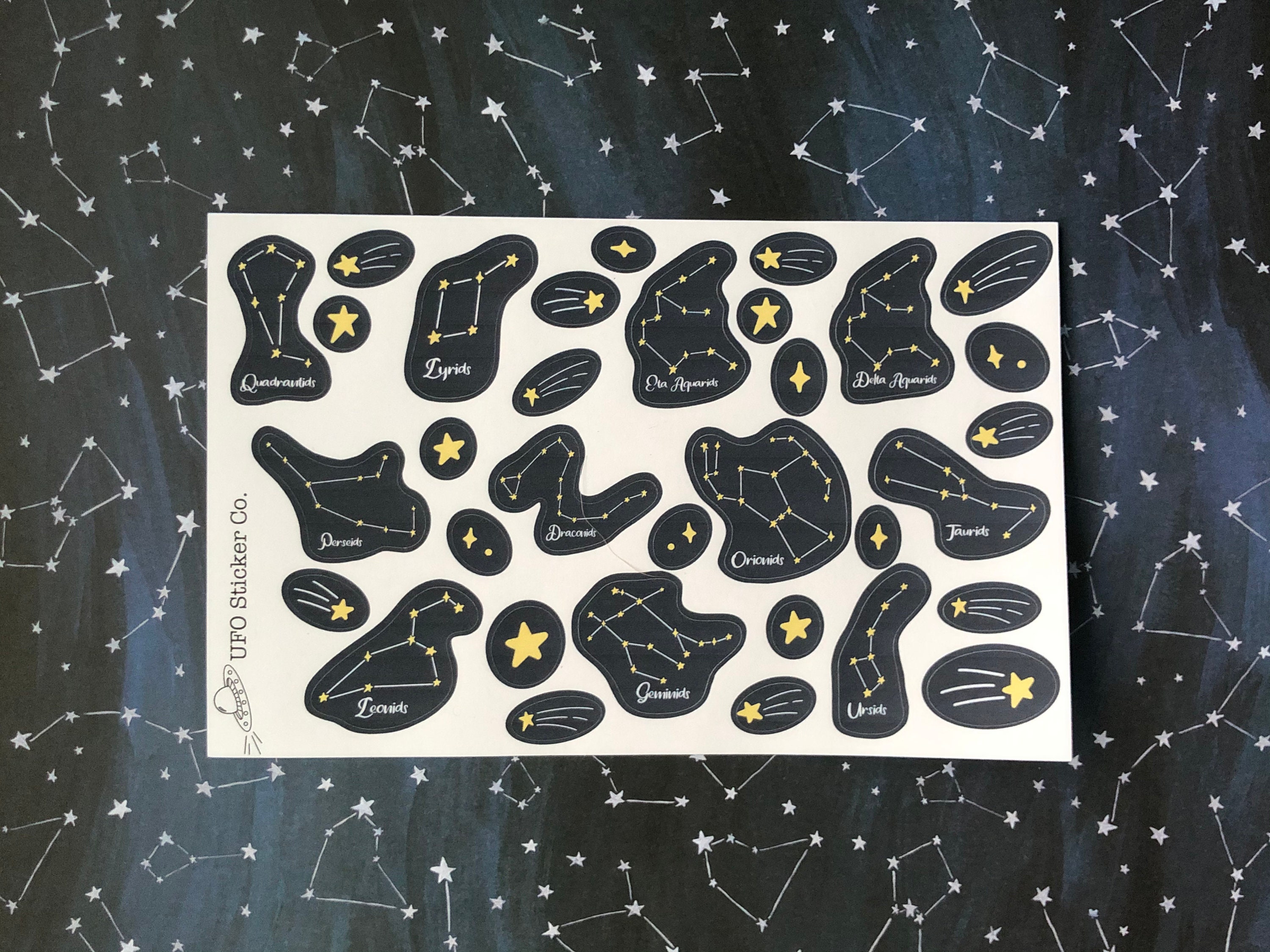 Meteor Shower Planner Stickers Constellation Stickers - Etsy UK