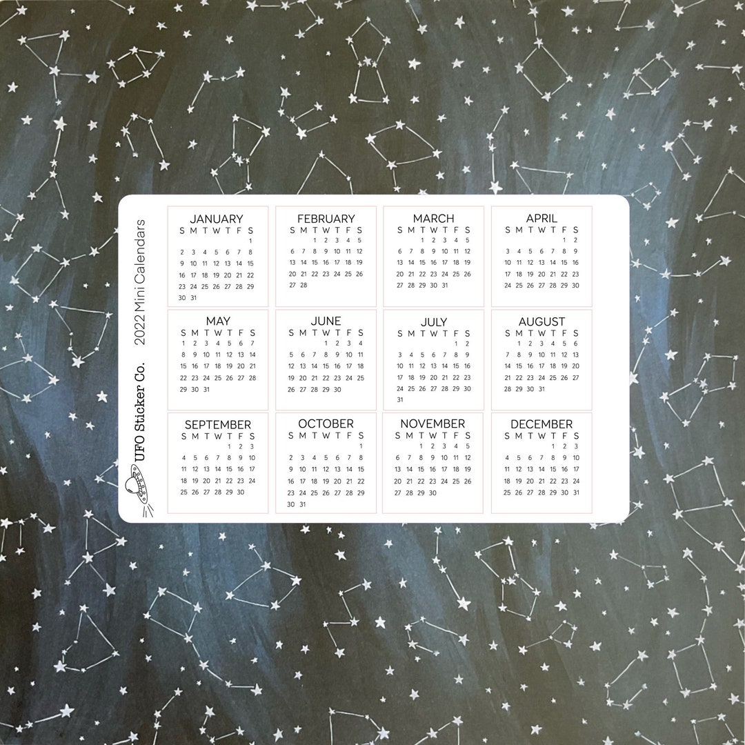 Mini Calendar Stickers, 2023 and 2024 Calendar Stickers, Calendar ...