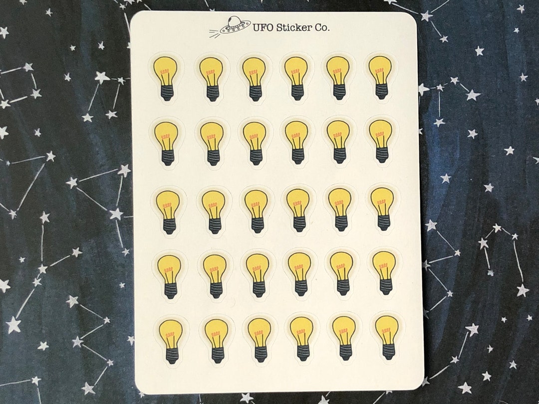 Lightbulb Planner Stickers Light Idea Reminder Sticker - Etsy