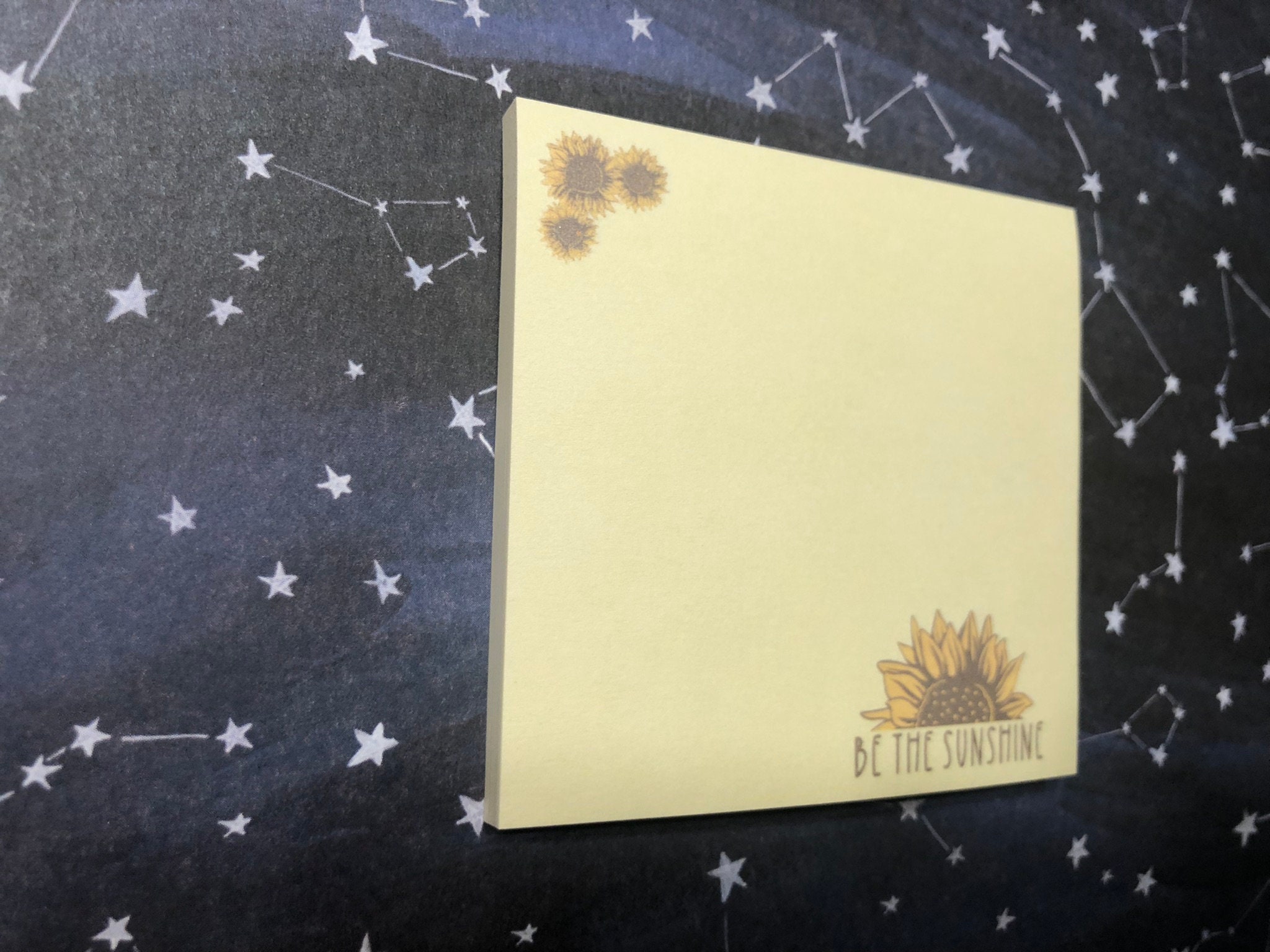 Sunflower Sticky Notes Cute Sunflower Sunshine Design - Etsy