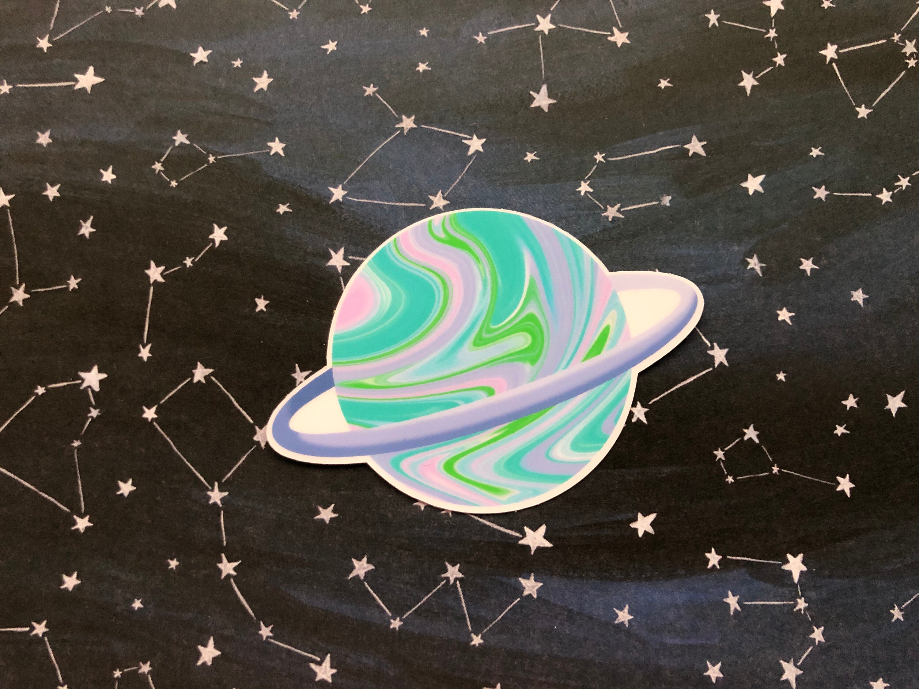 Paper Stickers Stickers, Labels & Tags Planet in Space Sticker Die Cut ...