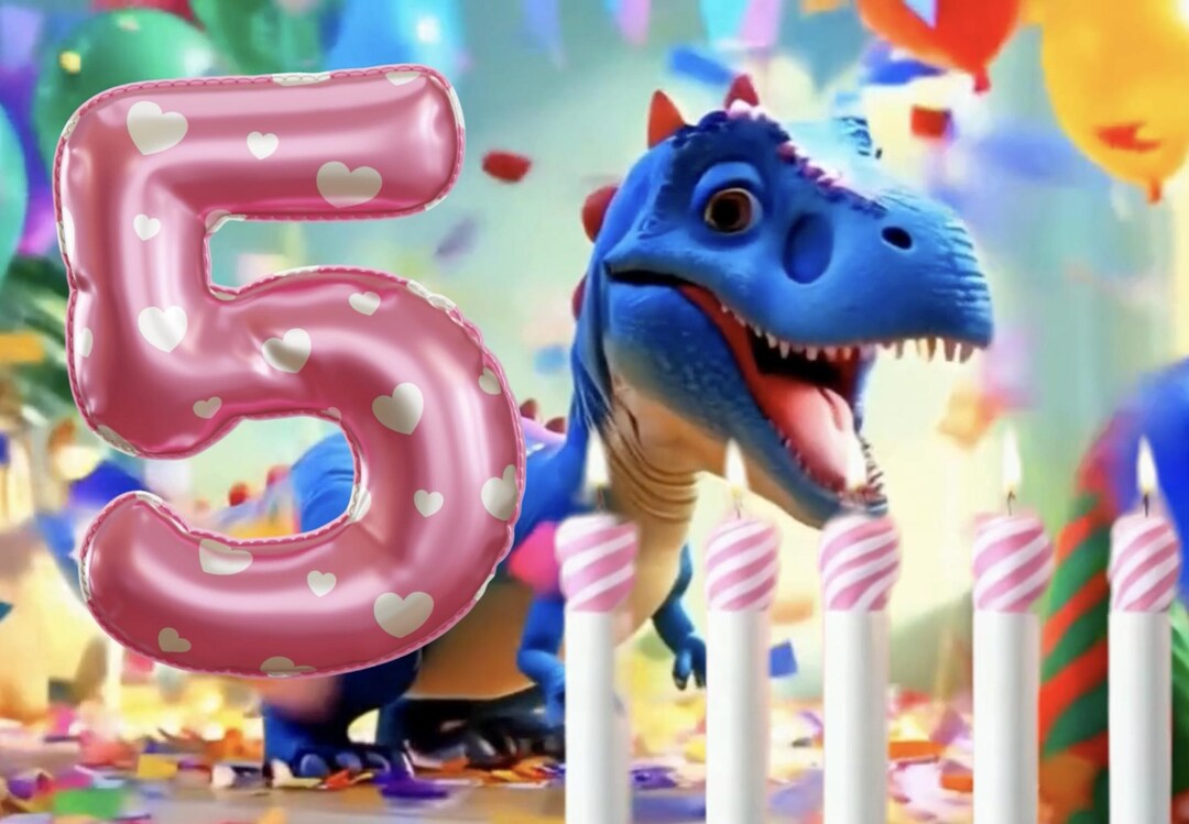 Animated Birthday Card to Download Little Dinosaur 5th Birthday Ecard ...