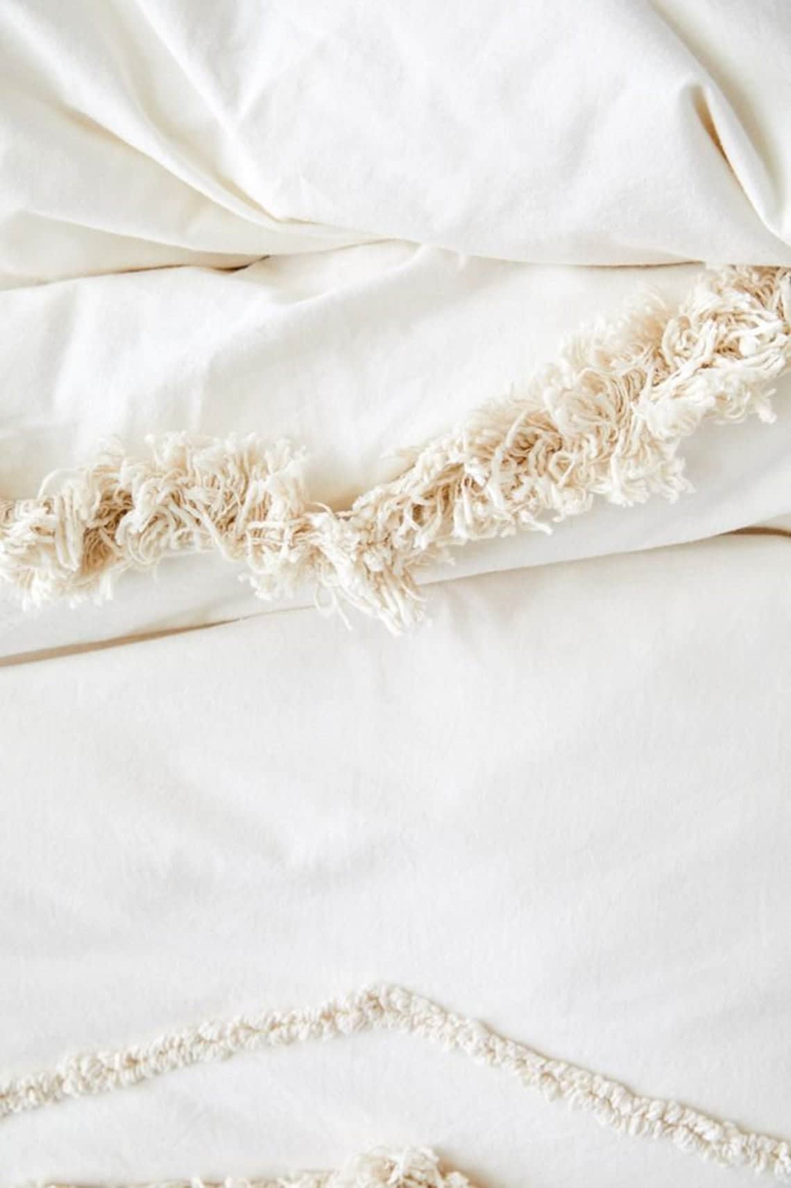 Ivory Tassel Duvet Cover Set Queen Boho Duvet Cover Full - Etsy