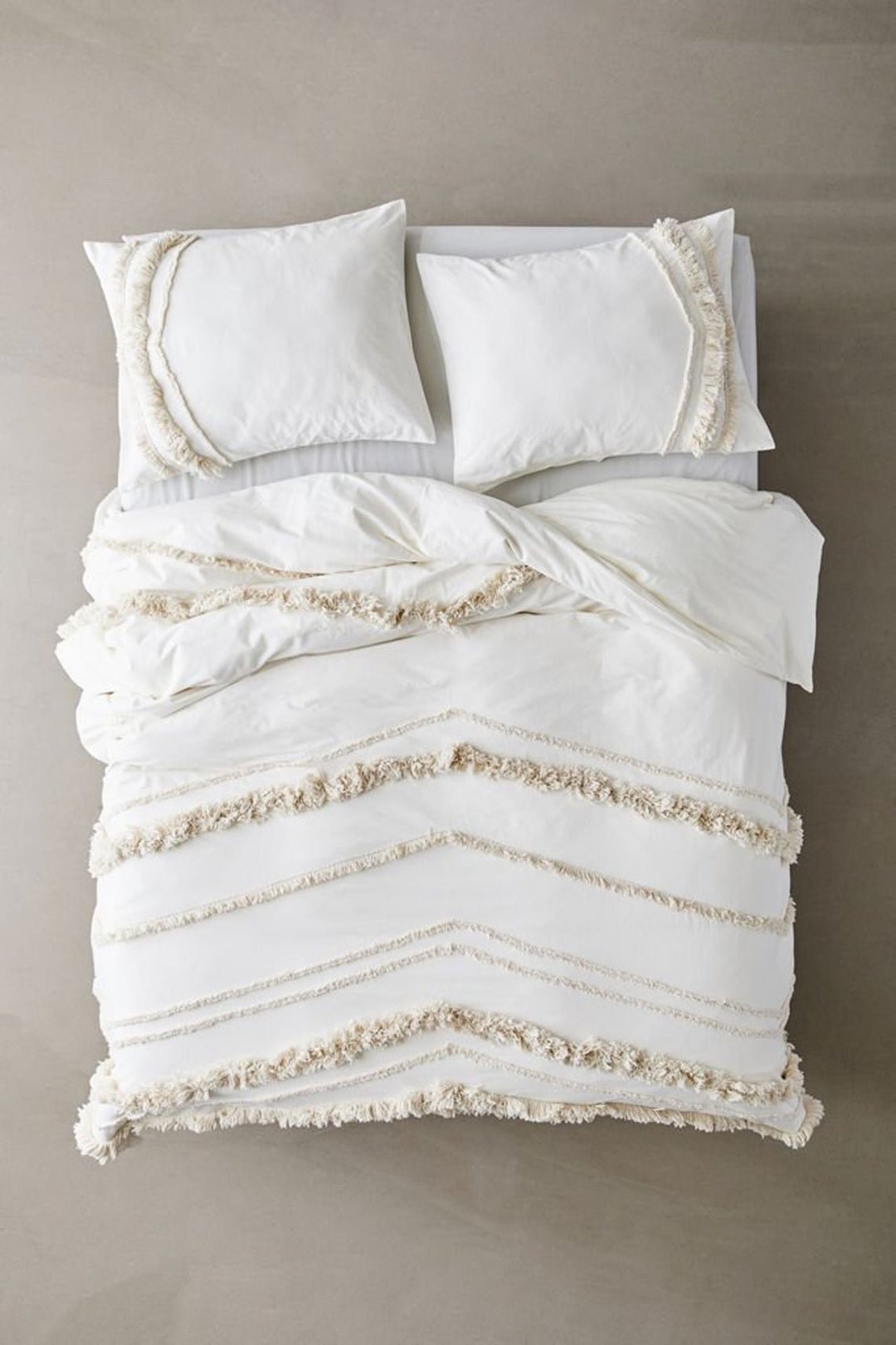 Ivory Tassel Duvet Cover Set Queen Boho Duvet Cover Full - Etsy