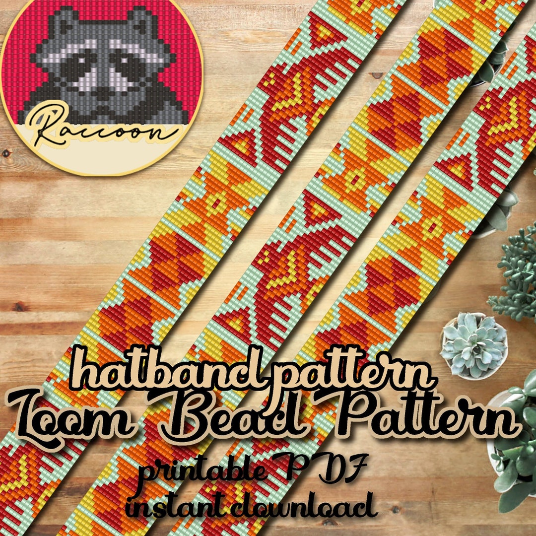 Red Thunderbird Hat Band Native Bead Loom Pattern - Etsy