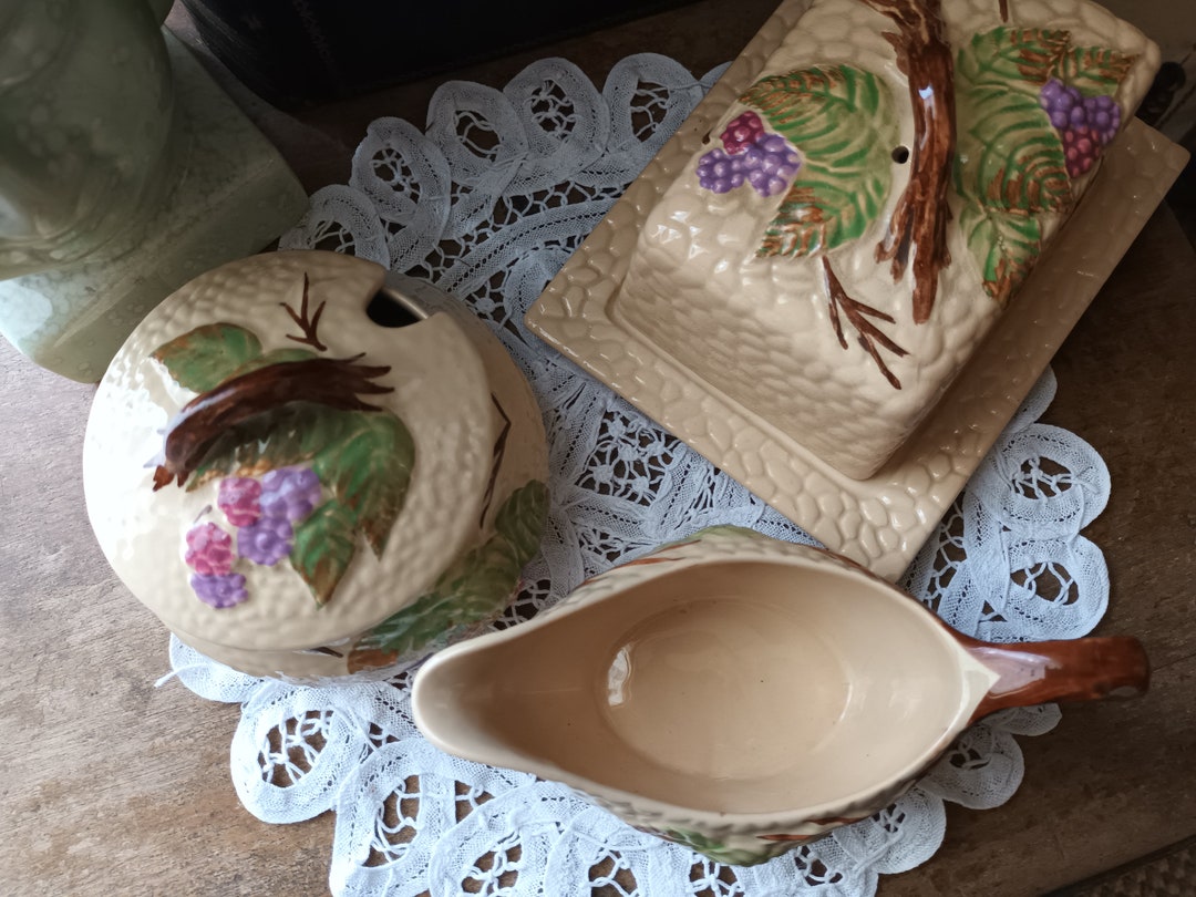 Vintage Wade Pottery Bramble Trio Set – English Cottagecore Tableware ...