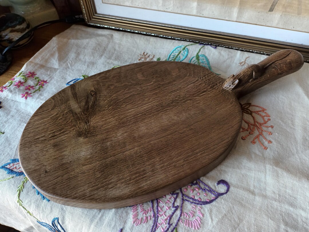 Vintage 'mouseman' Oak Cheese/charcuterie Board - Robert Thompson of ...