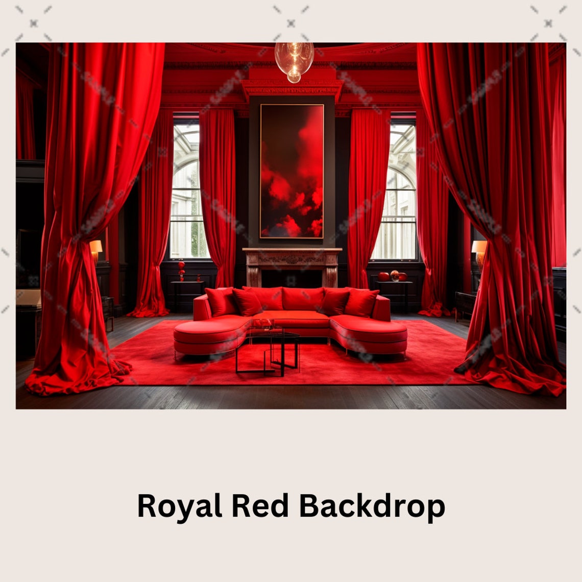 Royal Red Digital Background for Maternity Photoshoot, Wedding Backdrop ...