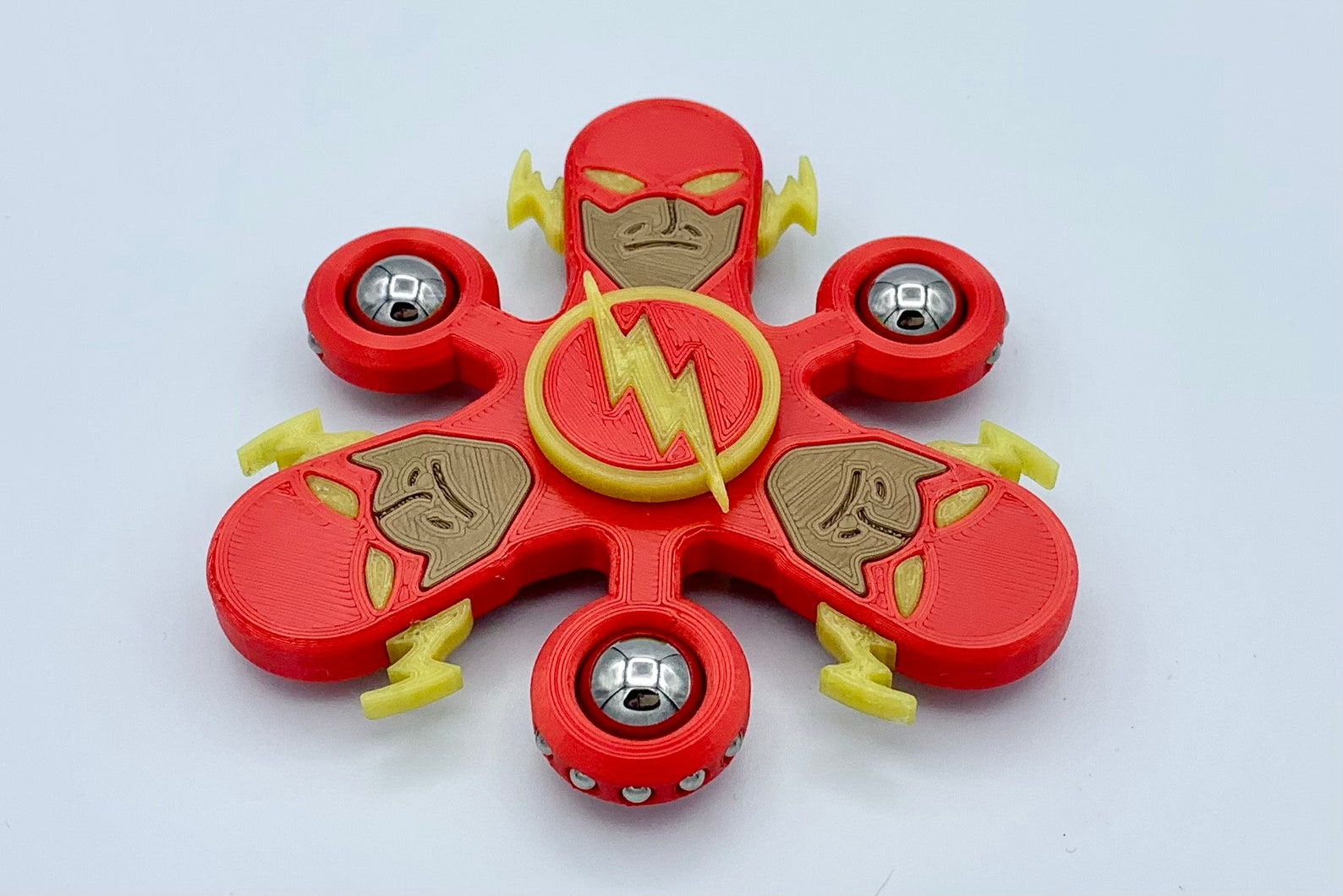The Flash Spinner Shiny Red & Glow Yellow Fidget Spinner - Etsy