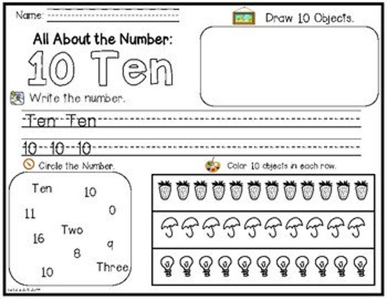 Number Exploration Handwriting Pre K Worksheets Number Practice Number ...