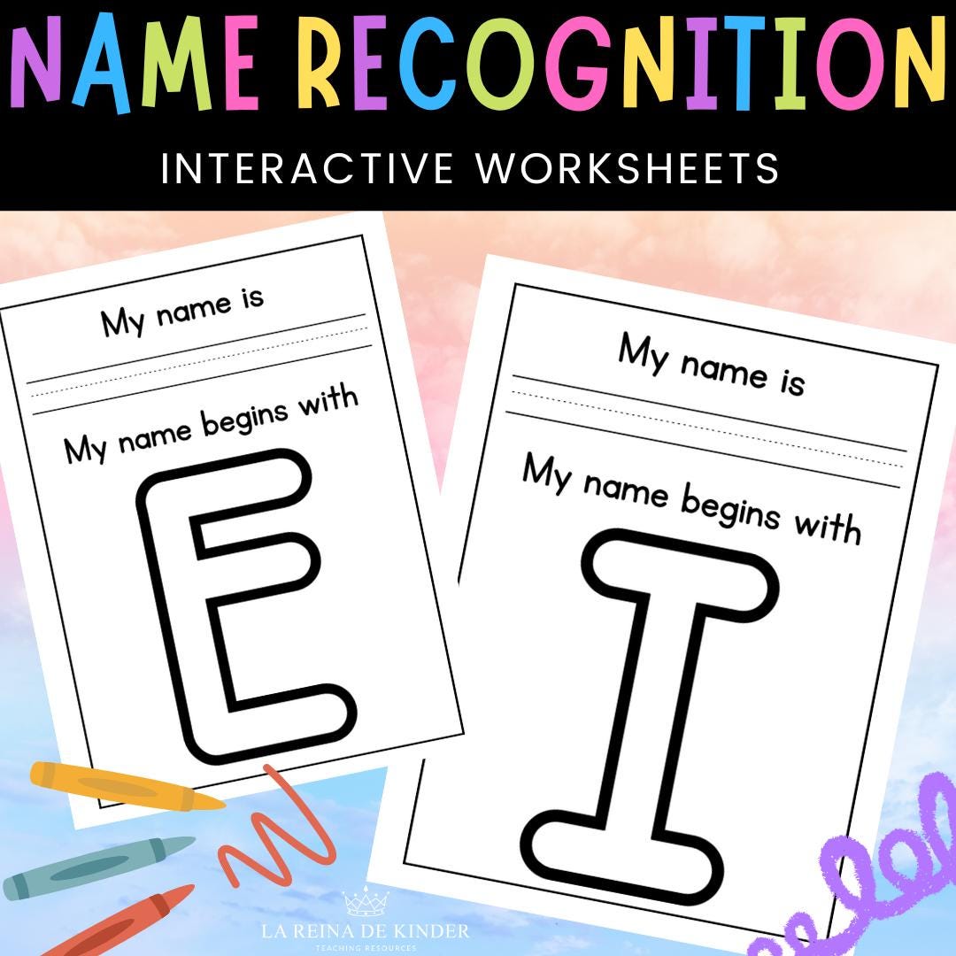 First Letter Name Worksheets for Kindergarten & Pre-k | Letter ...