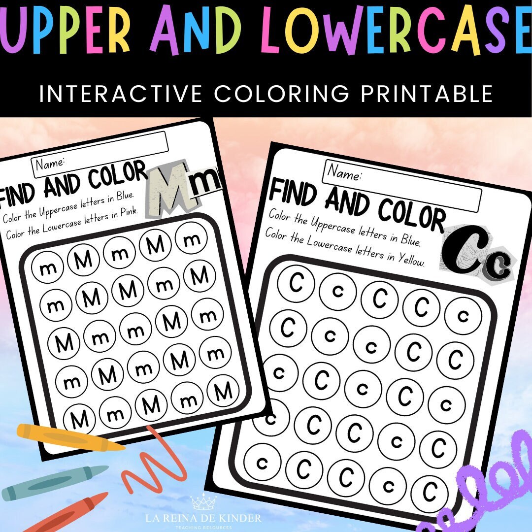 Uppercase and Lowercase Letter Recognition Printable Worksheets for ...