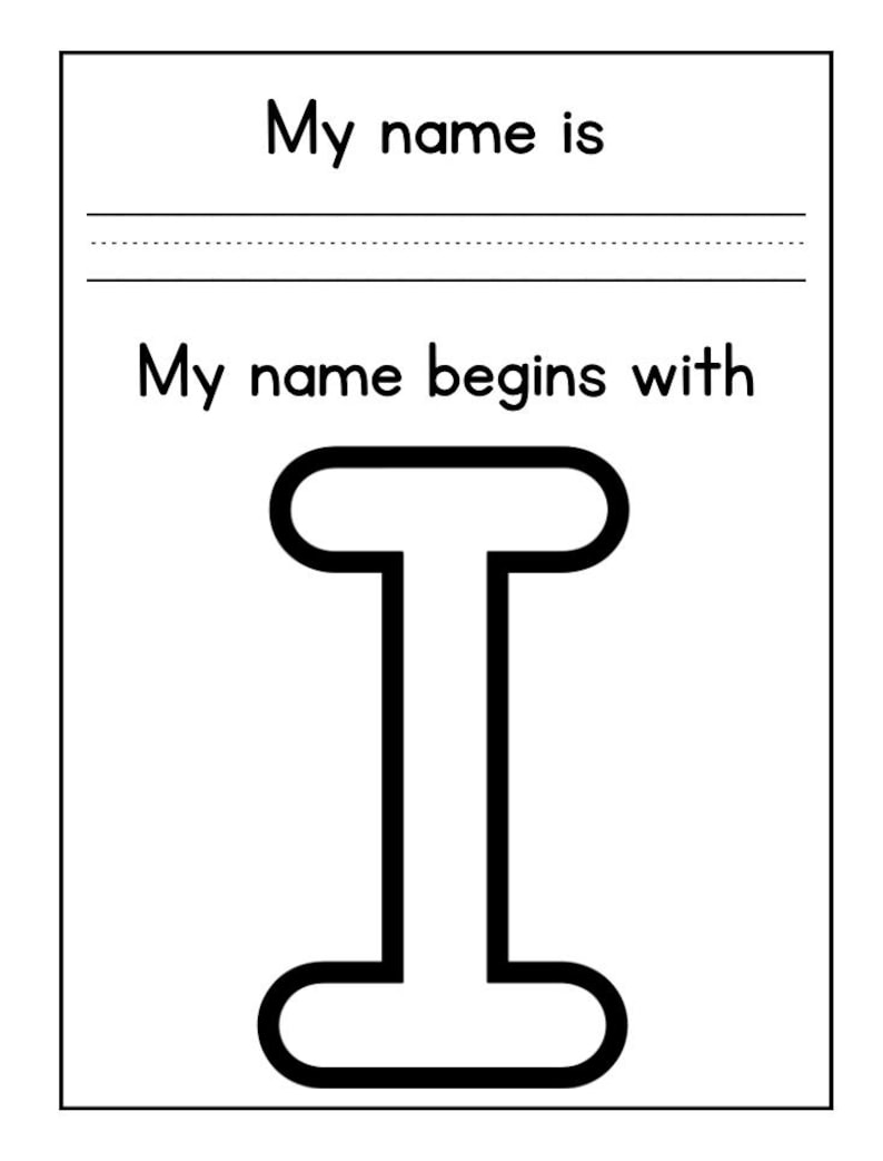 First Letter Name Worksheets for Kindergarten & Pre-k | Letter ...