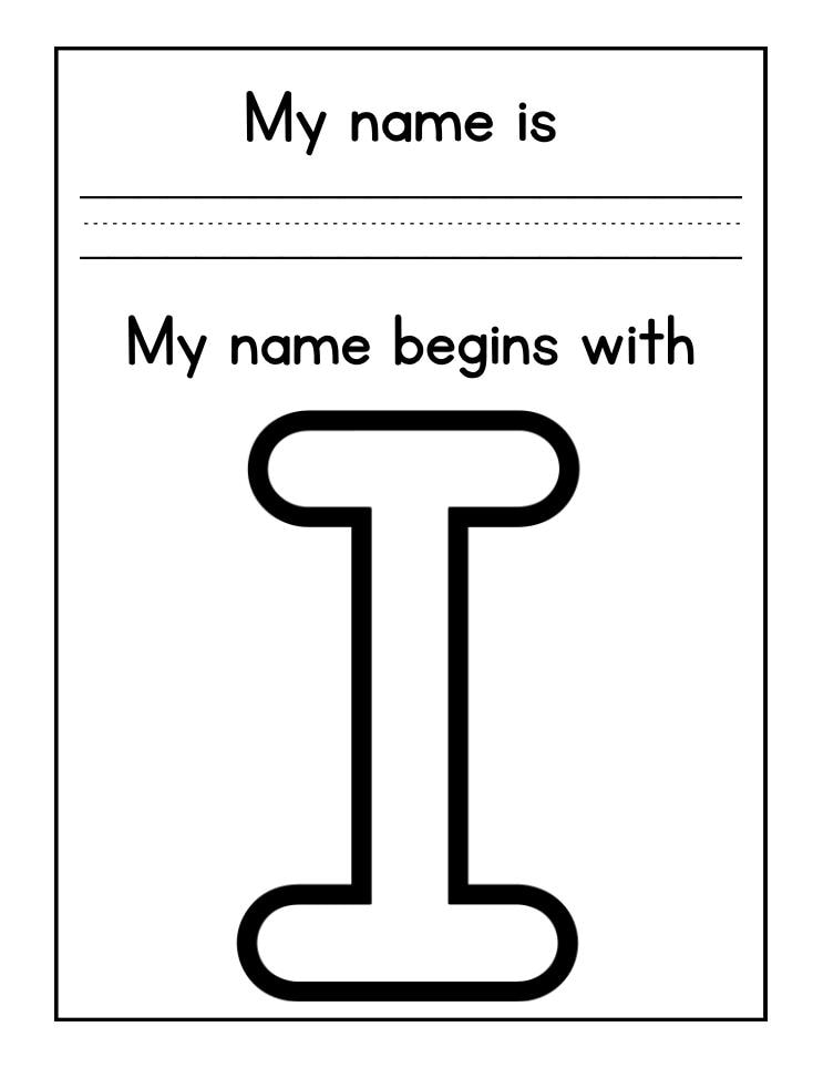 First Letter Name Worksheets for Kindergarten & Pre-k | Letter ...