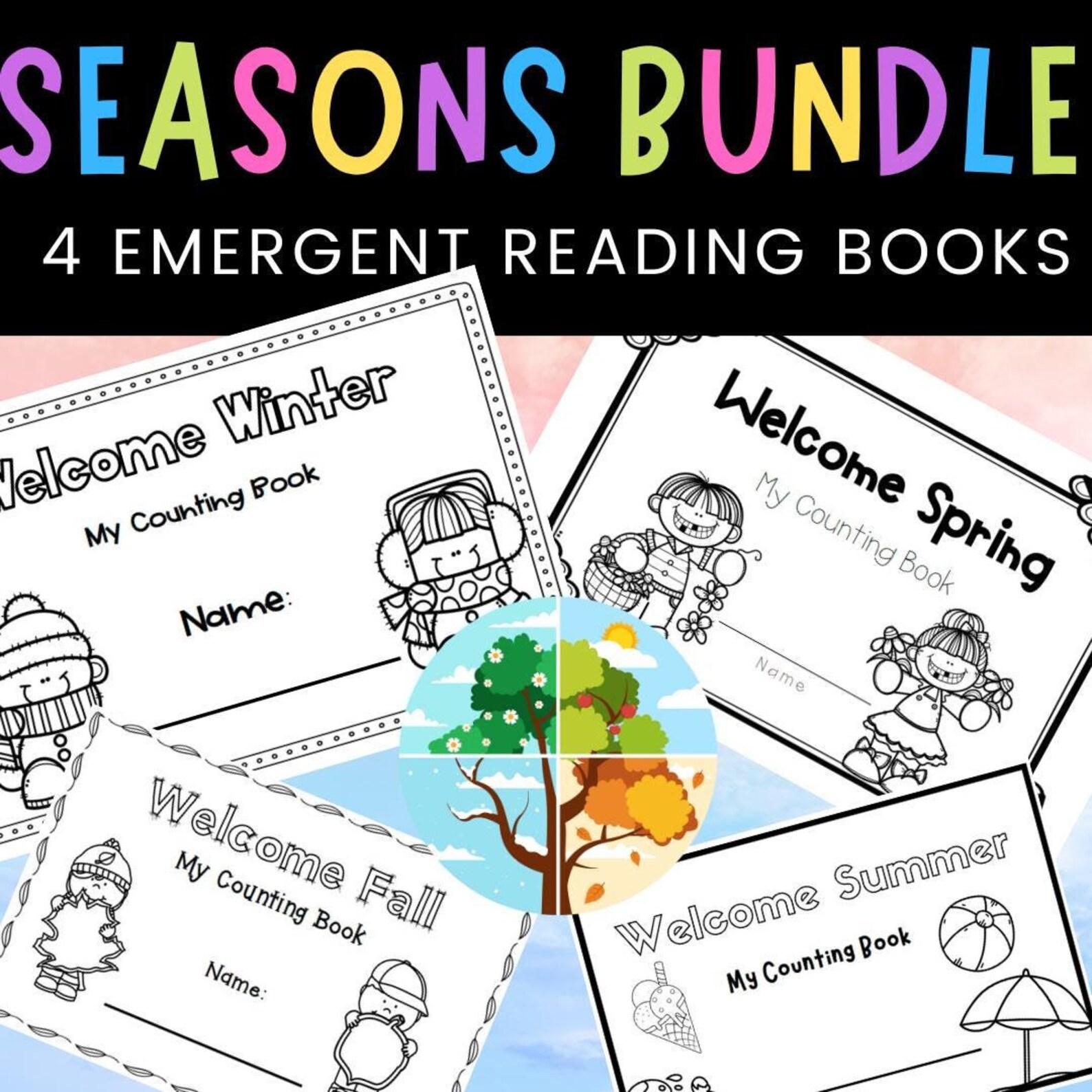 Seasonal Emergent Readers Bundle: Build Math Skills and Sight Word ...
