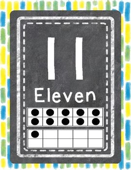 Classroom Decor Number Signs Bright Classroom Sign Printable DIY Decor ...