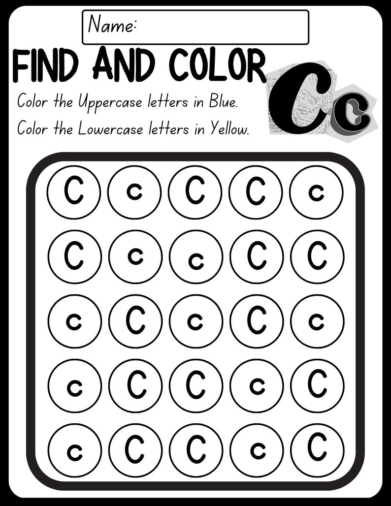Uppercase and Lowercase Letter Recognition Printable Worksheets for ...