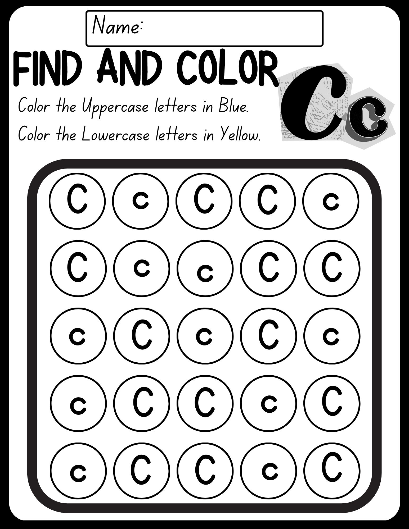 Uppercase and Lowercase Letter Recognition Printable Worksheets for ...