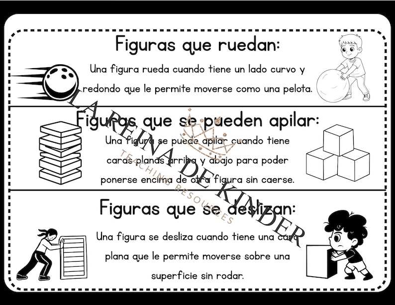 3D Shapes: Roll, Stack, & Slide Bilingual Sorting Activity - Etsy