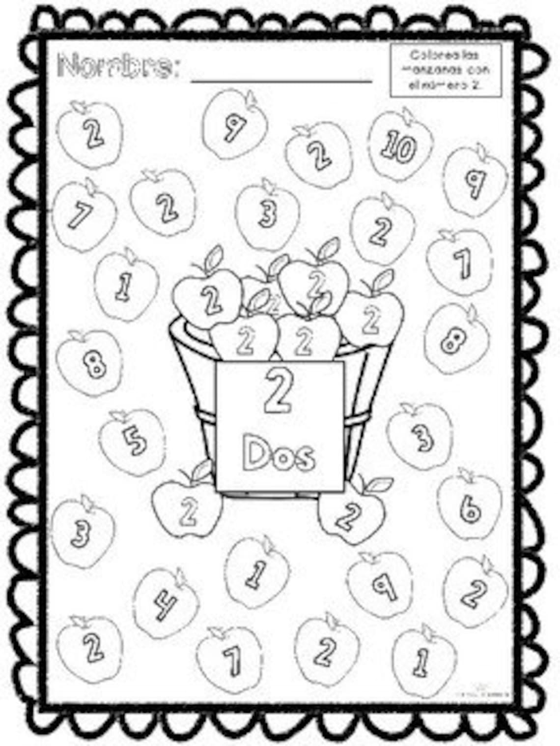 Identificación De Números Prescolar Manzanas Spanish Curriculum ...