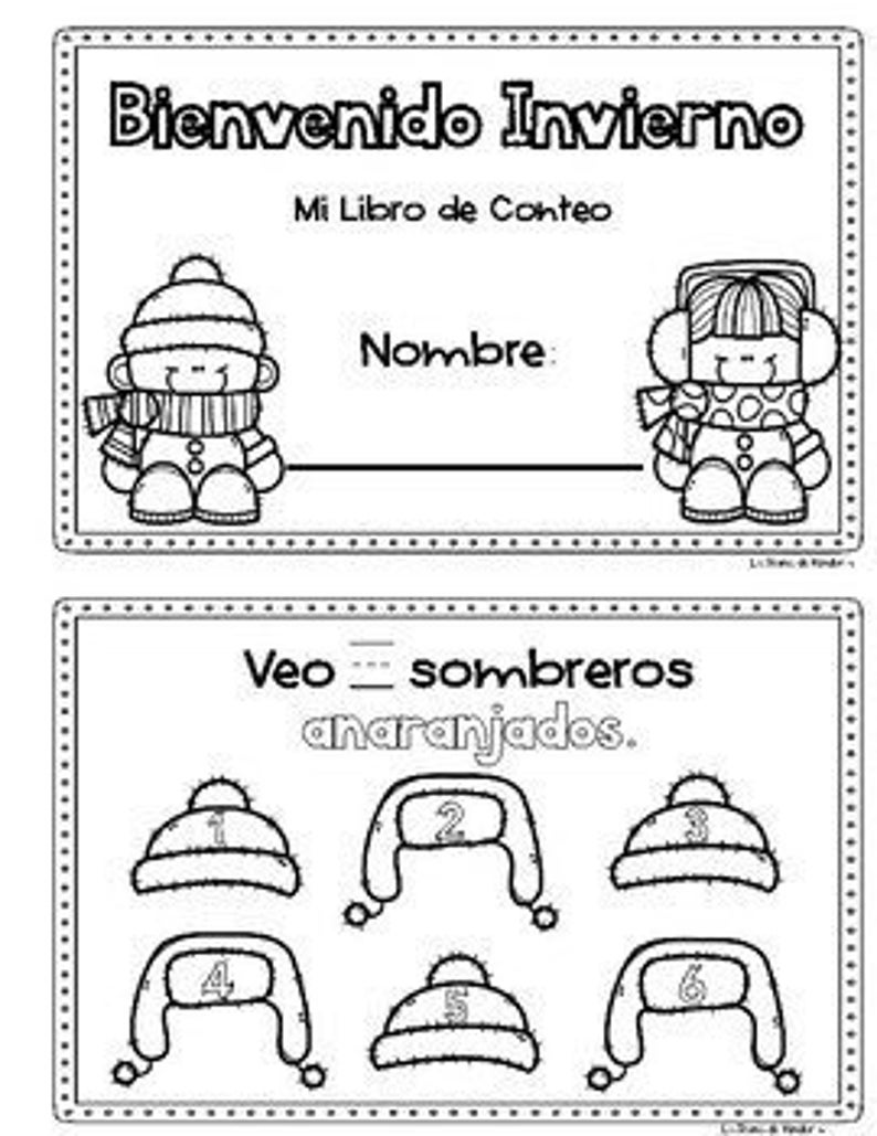 Libro En Espanol De Invierno Numeros Y Contando Para Niños Preescolar ...