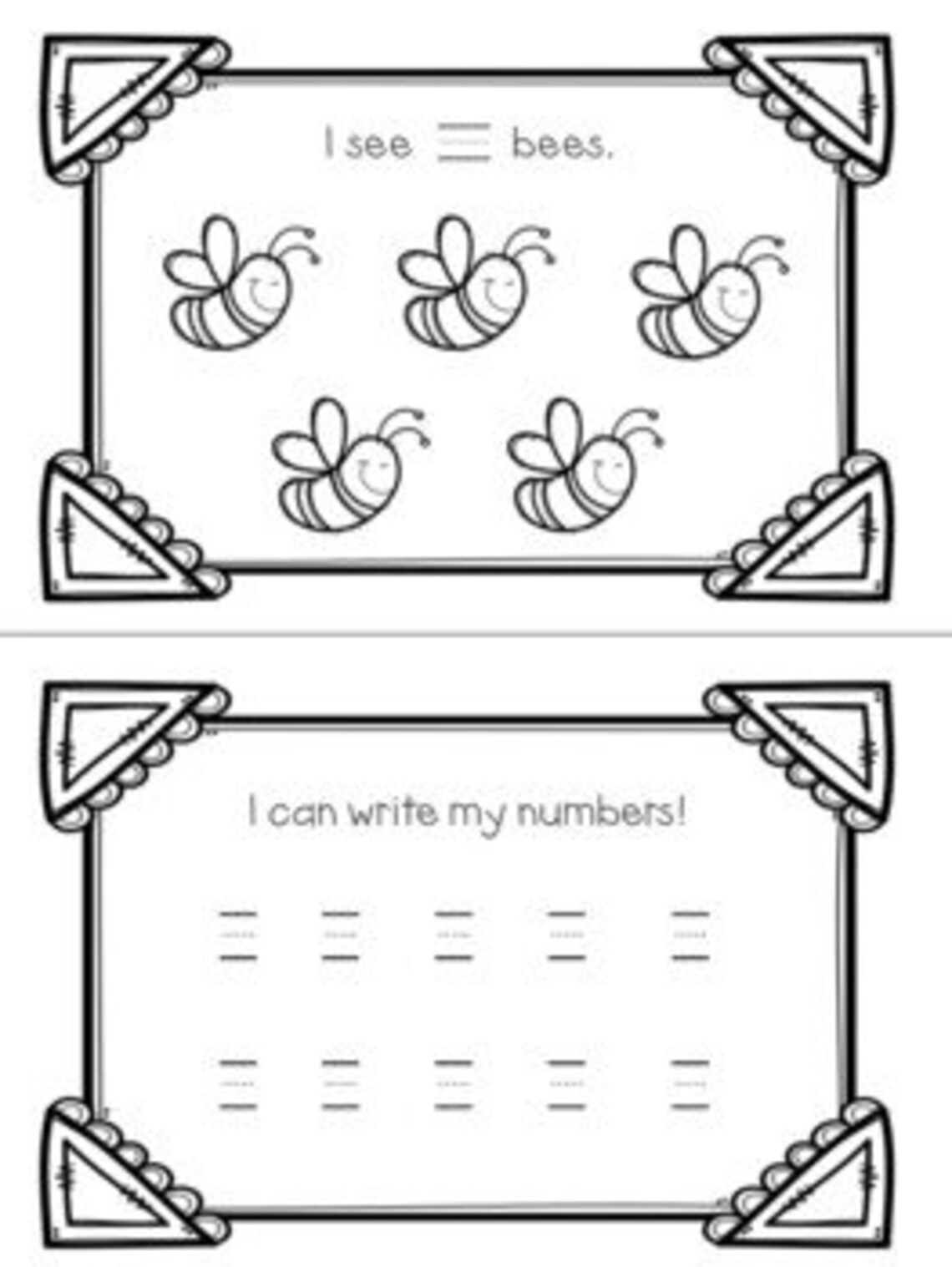 Math Emergent Reader Numbers 1-10 Workbook Pre K Printable Kindergarten ...