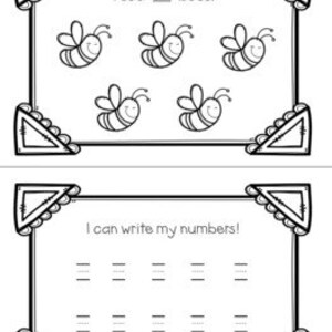 Math Emergent Reader Numbers 1-10 Workbook Pre K Printable Kindergarten ...