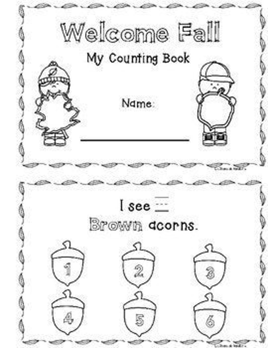 Numbers 1-10 Emergent Reader Fall Book Pre K Book Kindergarten Book ...