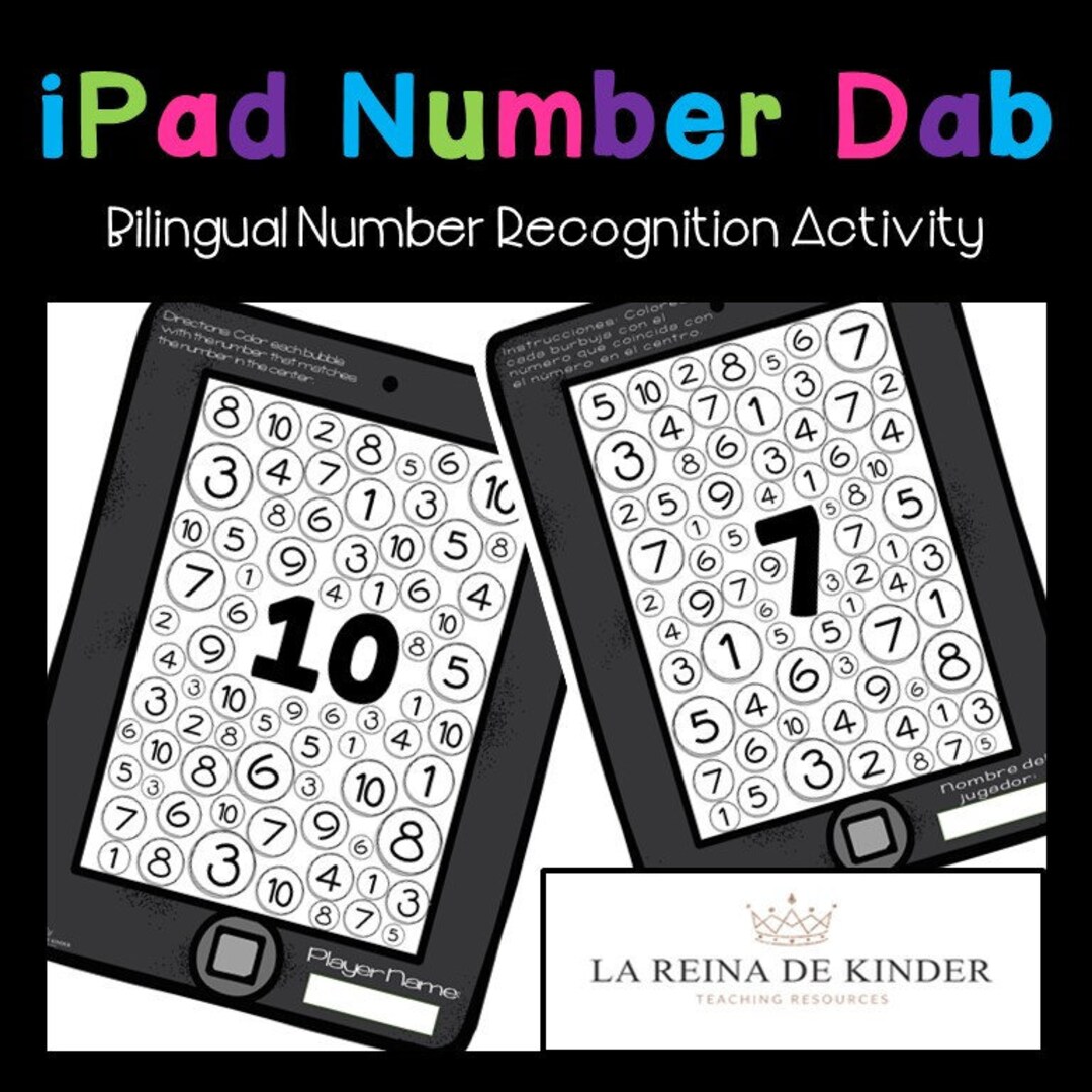 Bilingual Worksheet Number Recognition Aprendiendo Numeros iPad Toddler ...