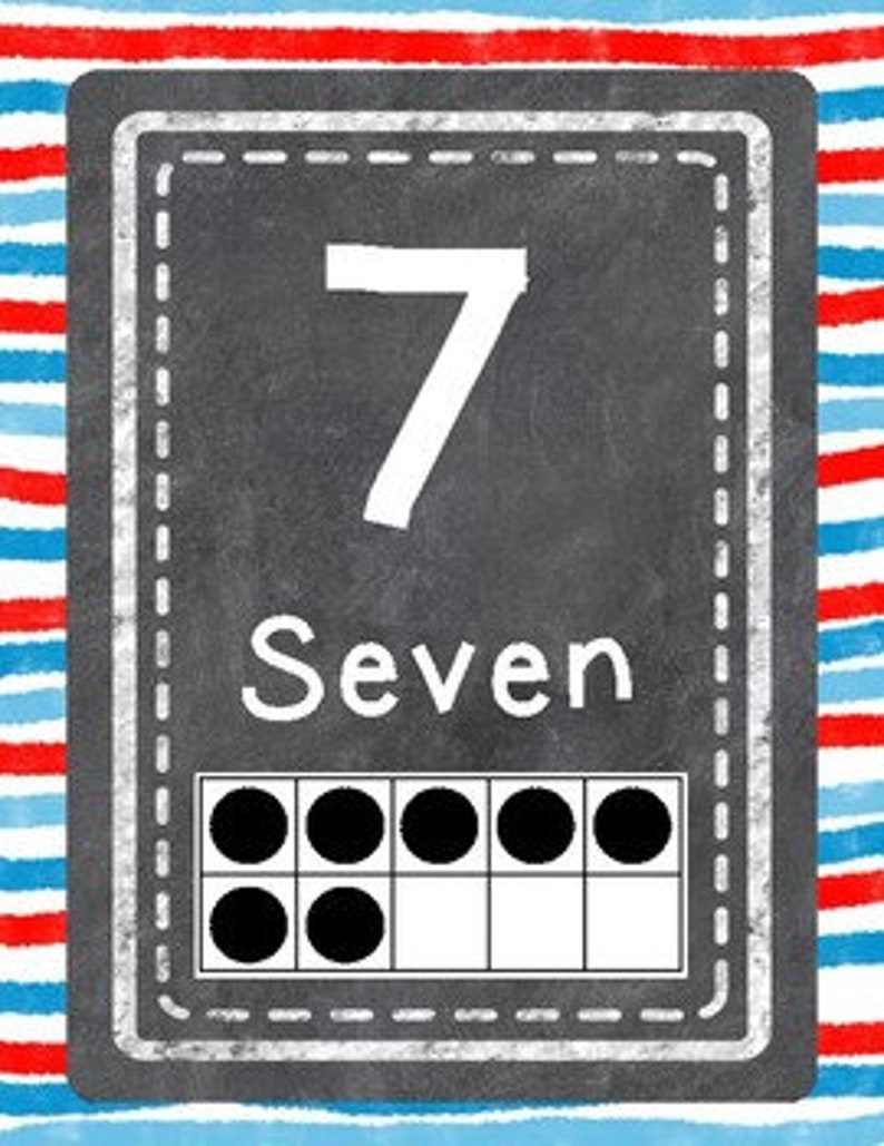 Classroom Decor Number Signs Bright Classroom Sign Printable DIY Decor ...
