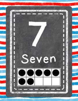 Classroom Decor Number Signs Bright Classroom Sign Printable DIY Decor ...