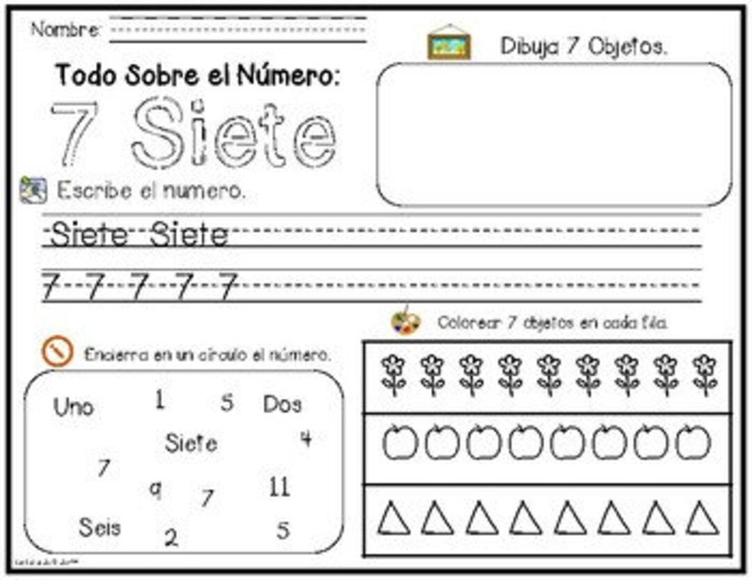Numeros En Espanol Bilingual Worksheet Math Numbers Numeros ...