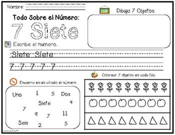 Learning Spanish Numbers Worksheet