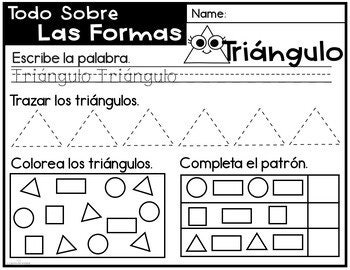 Bilingual Shape Worksheet Kindergarten Prep Activity for Toddlers ...