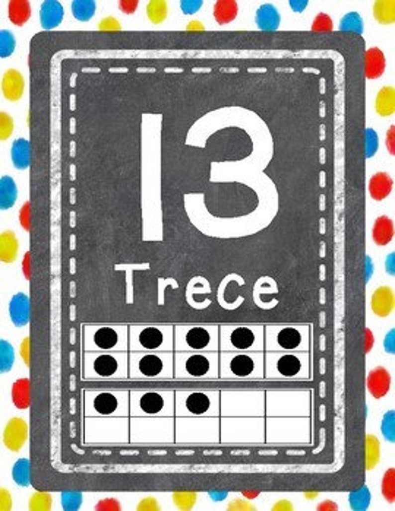 Classroom Signs Number Printable Signs Spanish Decor Spanish Number ...