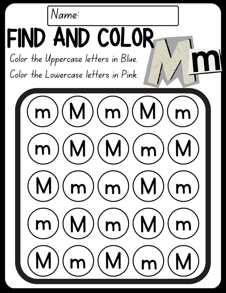 Uppercase and Lowercase Letter Recognition Printable Worksheets for ...