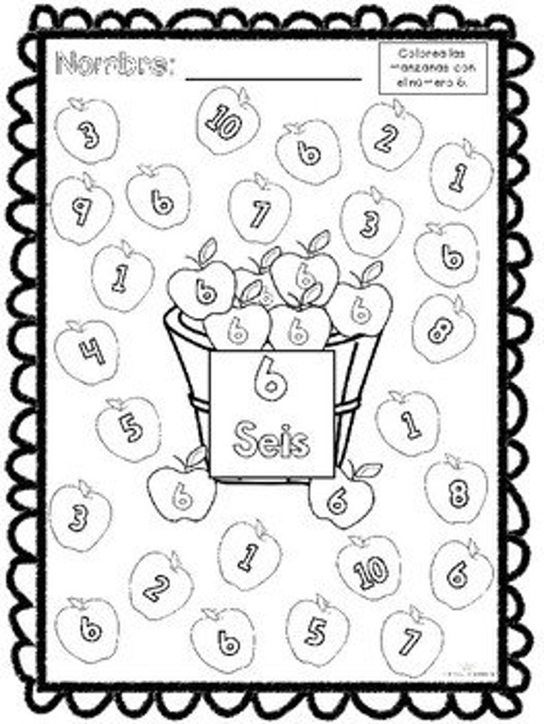 Identificación De Números Prescolar Manzanas Spanish Curriculum ...