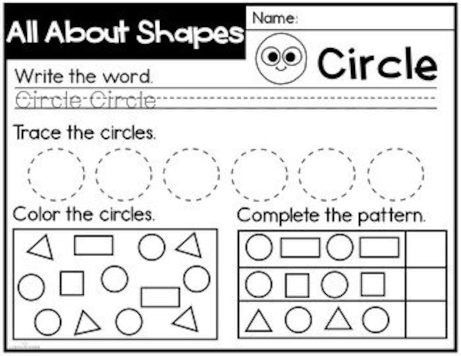 Shape Worksheet Pre K Shape Activity for Toddlers Shape Preschool ...