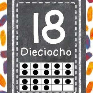 Classroom Signs Number Printable Signs Spanish Decor Spanish Number ...