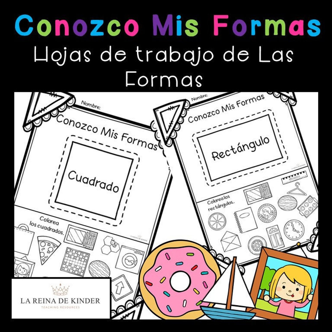 Spanish Shapes Worksheet: Bilingual Pre-k, Trace & Color (PDF) - Etsy