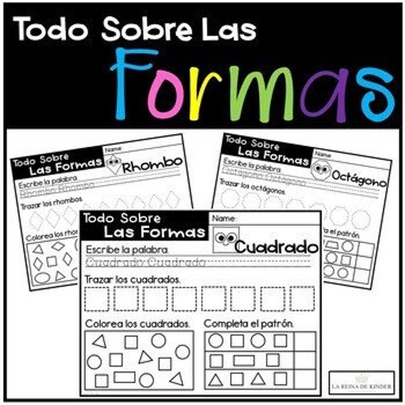 Formas Pre K Worksheet Bilingual Shape Worksheet Spanish Activity ...