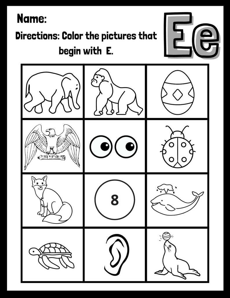 Letter Sound Coloring Worksheets, Beginning Sounds (digital Download ...
