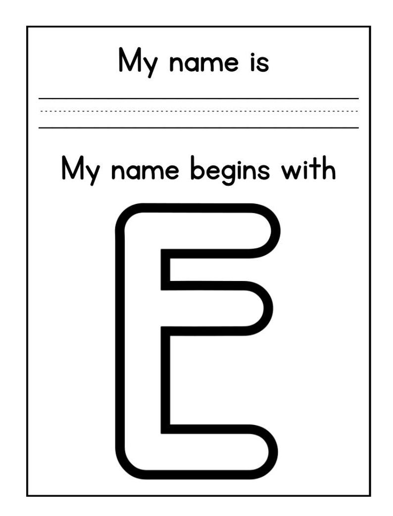 First Letter Name Worksheets for Kindergarten & Pre-k | Letter ...