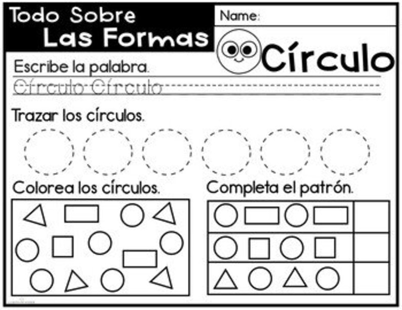 Formas Pre K Worksheet Bilingual Shape Worksheet Spanish Activity ...