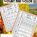 Fall Bilingual Count and Color Worksheet for Pre K - Etsy