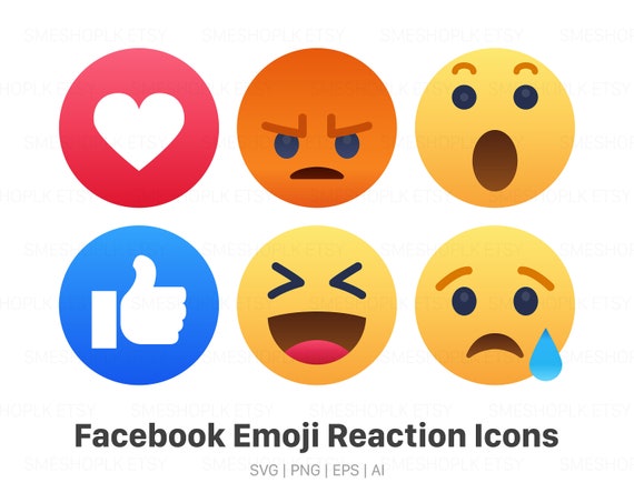 Facebook Emoji Reactions Logo PNG EPS Svg Icons - Etsy