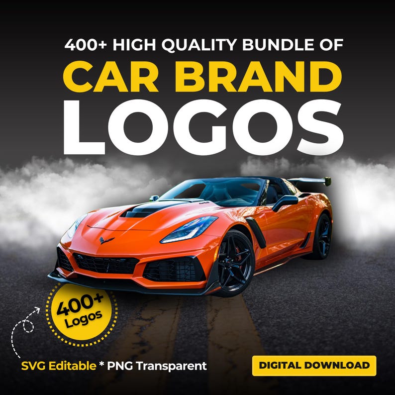400+ Top Car Brand Logos - SVG PNG Editable Files - Etsy
