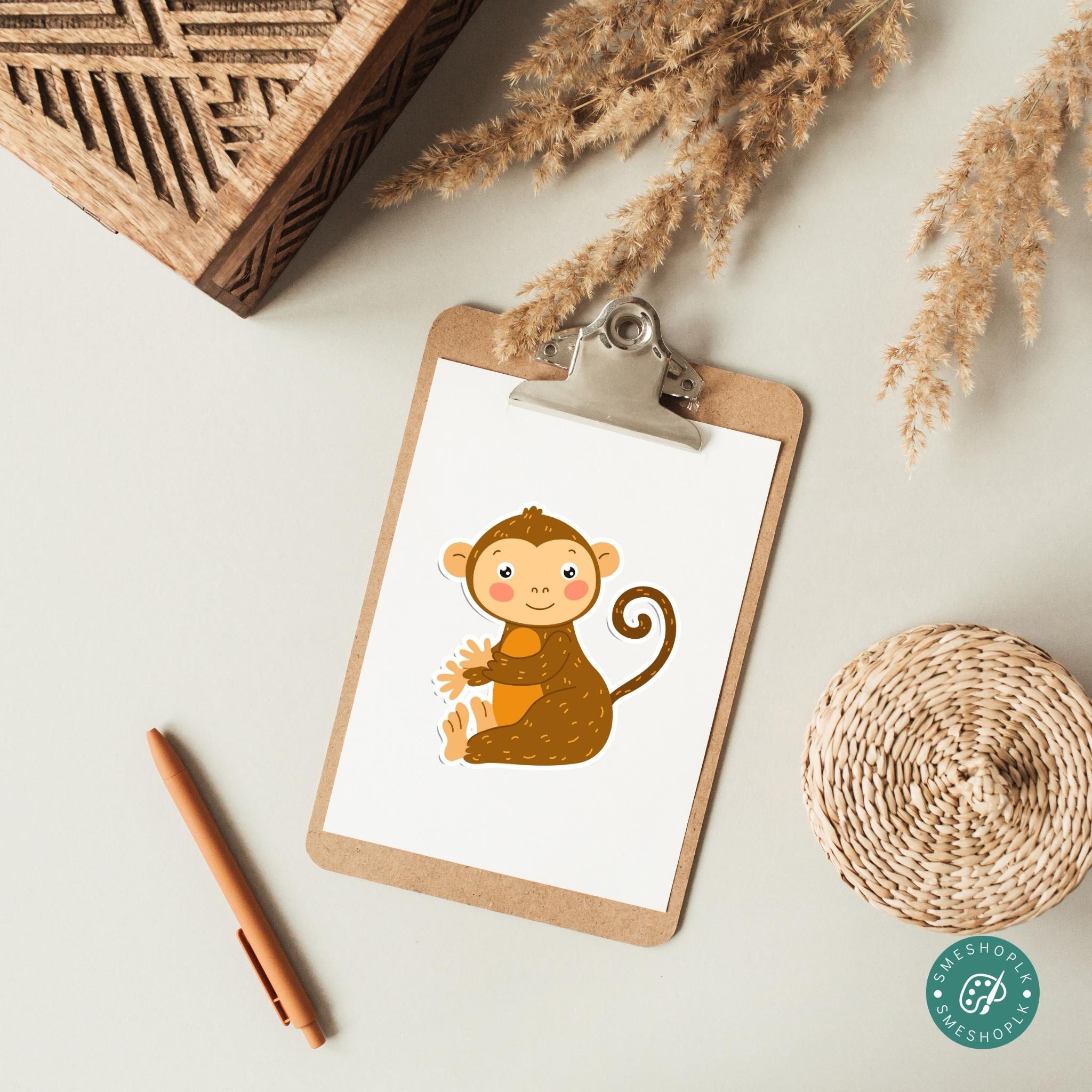 15 Cute Monkey Digital Sticker Collection PNG for Cricut - Etsy