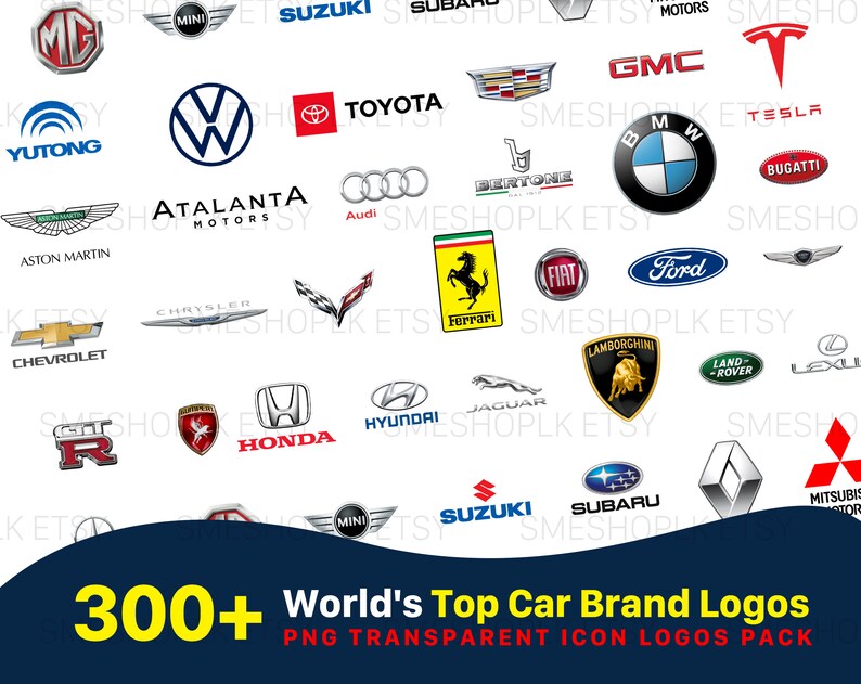 400+ World's Top Car Logos PNG Transparent File Digital Download - Etsy ...